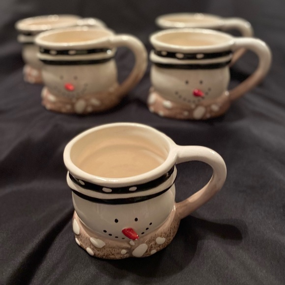 Dining | Snowman Ceramic Set Of 5 Hot Cocoa Coffee Mugs Snowmen Melt ...